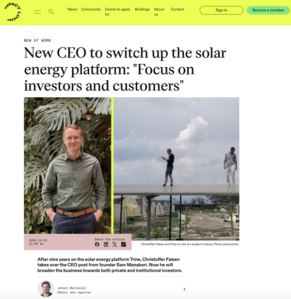 New CEO to switch up the solar energy platform: "Focus on investors and ...